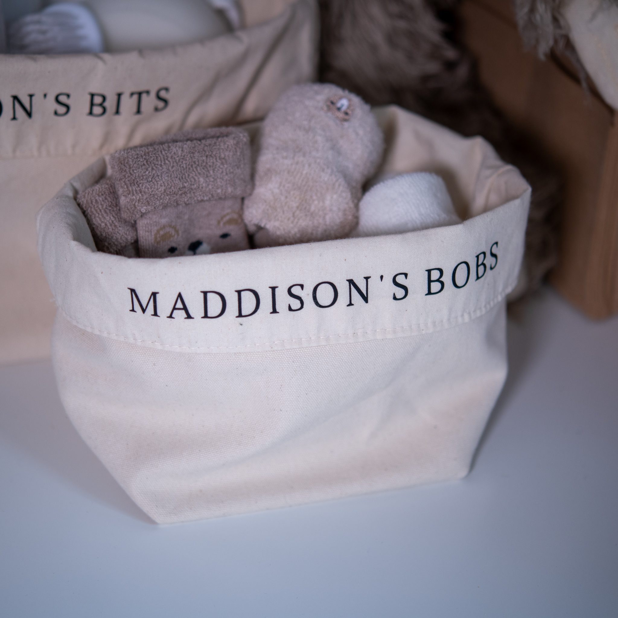 Set of 2 Personalised Storage 'Bits & Bob's' Bags - Lucie the Label